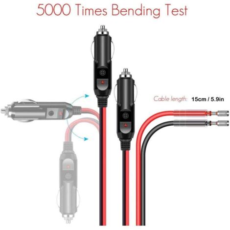 Adaptador de enchufe para encendedor de cigarrillos (paquete de 2) con cable de alimentación ...
