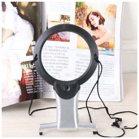 Loupe géante avec lampe LED, loupe de lecture mains libres pour le cou et le bureau