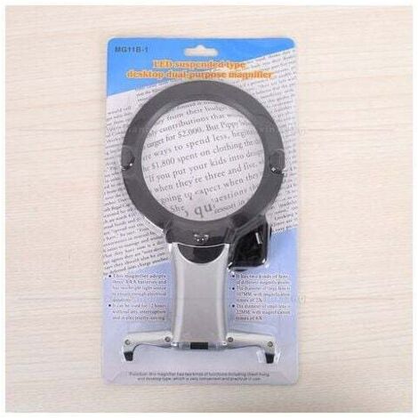 Loupe géante avec lampe LED, loupe de lecture mains libres pour le cou et le bureau