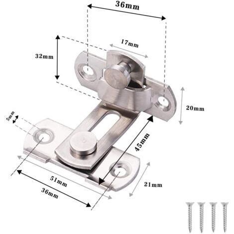 Right Angle Door Lock - 90° Bottom Lock