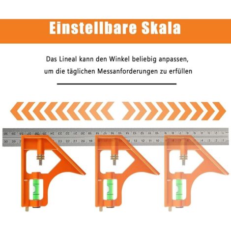 Combination Square - Multifunctional Adjustable Ruler 300mm ...
