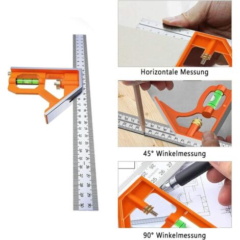 Combination Square - Multifunctional Adjustable Ruler 300mm ...