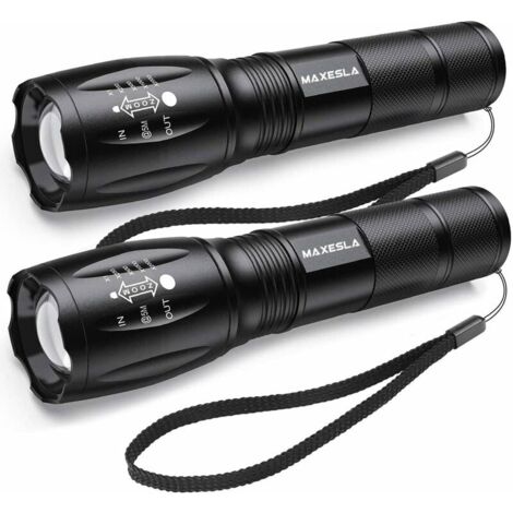 Ultra Powerful LED Flashlight - 2000 Lumens, IP65 Waterproof, Zoomable ...