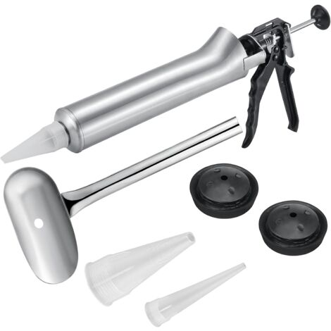 Stainless Steel Tile Caulking Gun - Cement Gun with 2 Different Nozzles