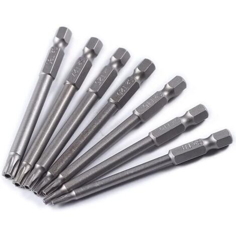 Long Torx Bit Set T8-T30 Steel with Star Head 75mm