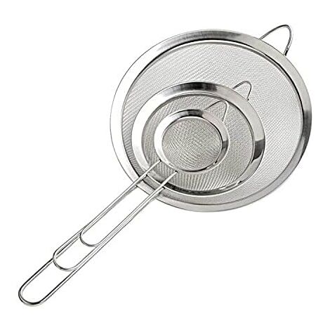 Fine Mesh Strainer/Mesh Colander with Handle - 3PCS (7/12/18CM) for ...