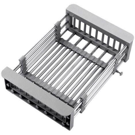 Expandable dish drainer, stainless steel telescopic draining basket ...