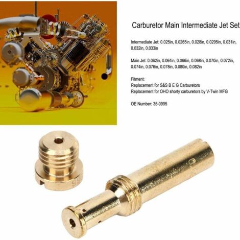Intermediate main jet set for S&S BEG carburetors, 35-0995 bronze carburetor jet replacement