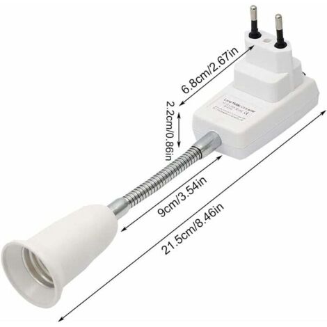 ZVD-E27 Socket with Wireless Switch, 2 Pieces 360 Degree Adjustable E27 ...