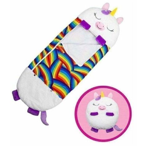 LaBlanc Kids Sleeping Bag Happy Plush Winter Nappers Boy Girl Unicorn Nap Pillow 2 in 1 Baby Bedding Pillow Super Soft and Warm All Season Toddler Winter Cartoon Animals L