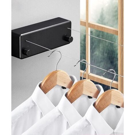 LaBlanc Retractable Clothesline Adjustable Extendable Clothes Line 4.2 m Outdoor Clothes Drying Rack Pole Outdoor Clothesline for Hotel