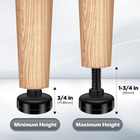 LaBlanc 8 Pieces M10 Adjustable Furniture Leveling Feet Height Adjustable Furniture Legs Metal Adjustment Screws T