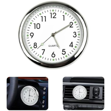 White Round Car Clock Car Dashboard Luminous Clock Car Dashboard ...