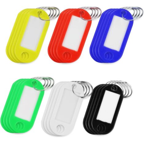 24 Key Tags, 6 Colors Plastic Key Tags, Writable Color Key Tags for ...