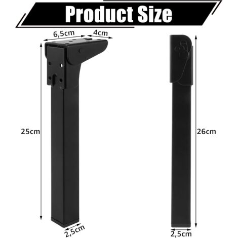 4 Pcs Folding Table Legs 25cm, Metal Folding Table Legs, Black 90 ...