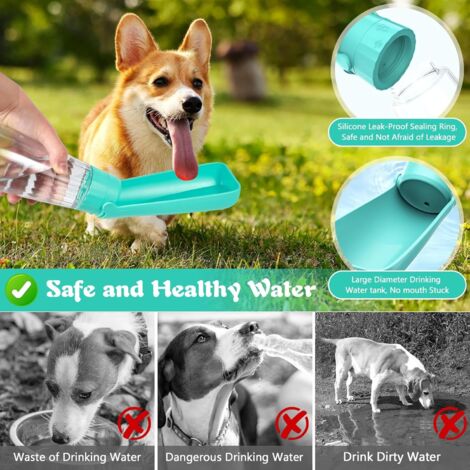 550ML Portable Water Bottle for Dogs Cats, 150° Foldable Dog Water Bottle, Portable Water ...
