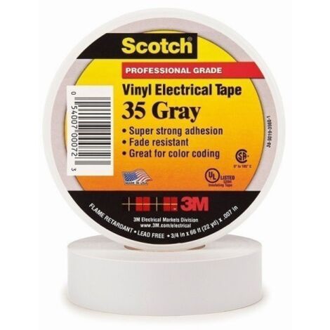Cinta Aisl. 1,9Cmx20Mt Scotch® 35 Vinilo Gris 3M™