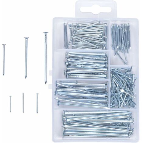 Lntyq Assortiment de 280 clous à tête plate galvanisés pour matériel de ...