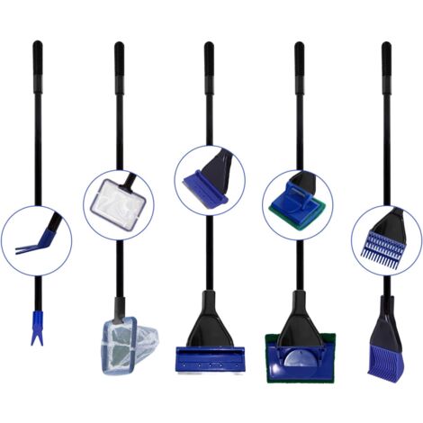 Lntyq Kit de nettoyage d'aquarium 5 en 1, outil de nettoyage d'aquarium ...