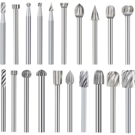 Lntyq 20Pcs Fraises Rotatives Fraise Metal Jeu de Fraises en Carbure ...