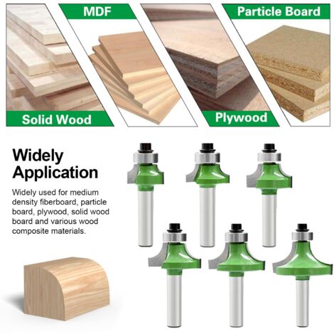 Lntyq 6 Pcs Fraise Defonceuse 8 mm, Fraise Quart de Rond Avec Tige de 8 mm, Fraise a Surfacer ...