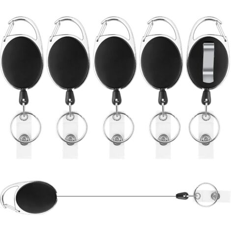 Lntyq 6 pièces Porte Clef Retractable Mousqueton,cordon rétractable ...