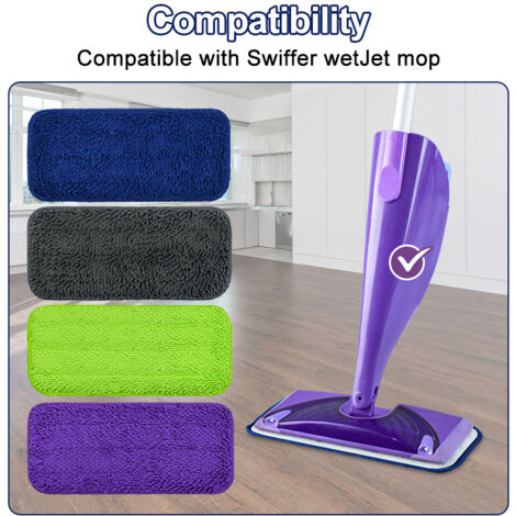 Lntyq Lot de 4 tampons de nettoyage compatibles avec Swiffer WetJet ...