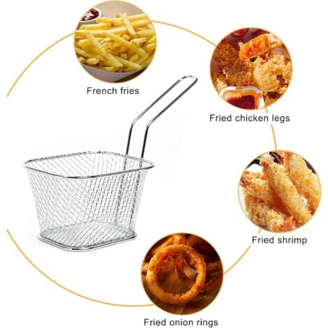 Lntyq Set de 8pcs Frites à Frire Chips de Chrome, Paniers de Friture ...