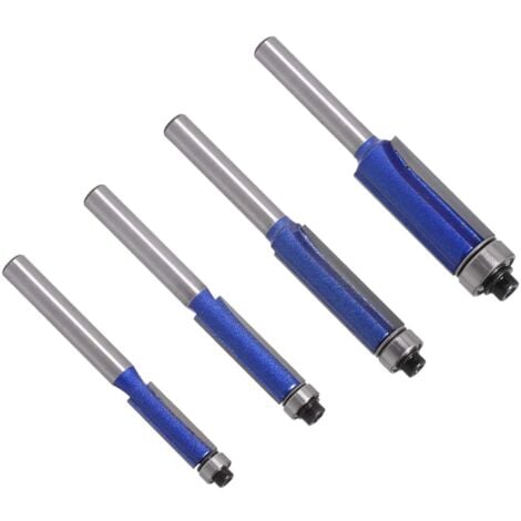 Lntyq 4 Pièces 6 mm Tige Fraises à affleurer, Fraise à Copier Avec Roulement Supérieur, Fraises ...