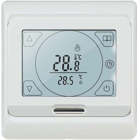 Lntyq Thermostat Chauffage au Sol Electrique Programmable 16A avec Sonde, Numérique Thermostat d ...