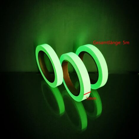 Lntyq Lot de 2 rouleaux de ruban adhésif fluorescent autocollant 1 cm x ...