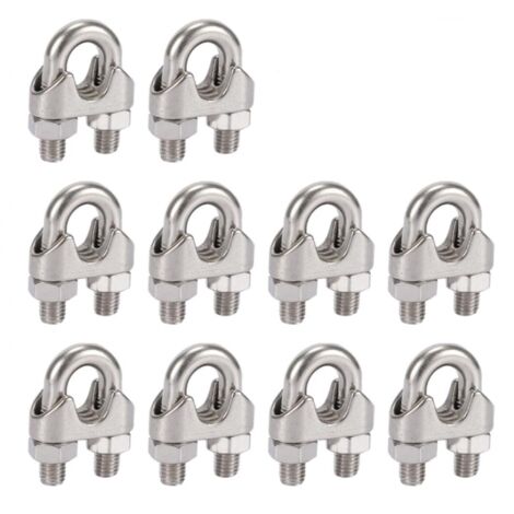 Lntyq Lot de 10 serre-câbles en acier inoxydable 304 de 5mm, avec clips ...
