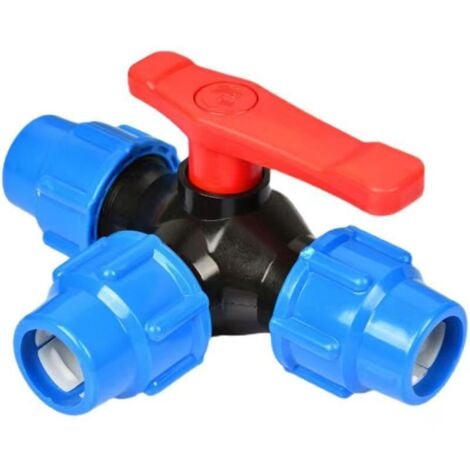 Lntyq Raccord PP 3 voies - 25mm Robinet À Tournant Sphérique À Trois Voies À Connexion Rapide ...