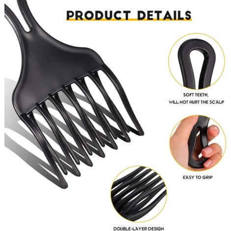 Lntyq 1 x Afro Comb, Wide Teeth Plastic Comb for Styling and Detaching ...