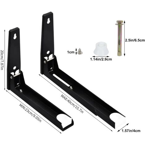 Lntyq 2PCS Support Mural Micro Onde en Acier Inoxydable 235-405mm ...