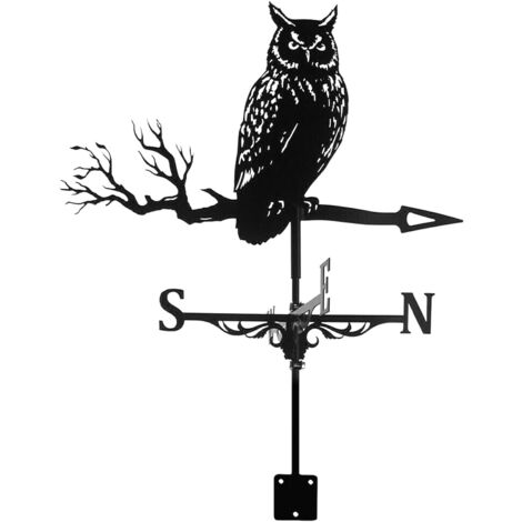 Banderuola in metallo di arte creativa, Il Gufo, esterno, cortile, casa ...
