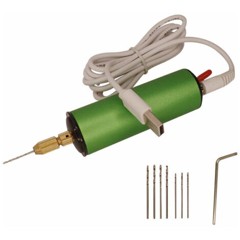 Mini trapano elettrico regolabile con 8 punte da 0,8 mm e 1,1 mm per ...