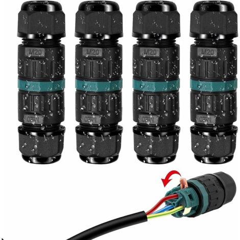 Conector eléctrico impermeable IP68 - Caja de conexiones impermeable para exteriores con ...