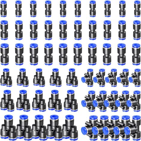 60 piezas de racores neumáticos, conectores neumáticos de plástico ...