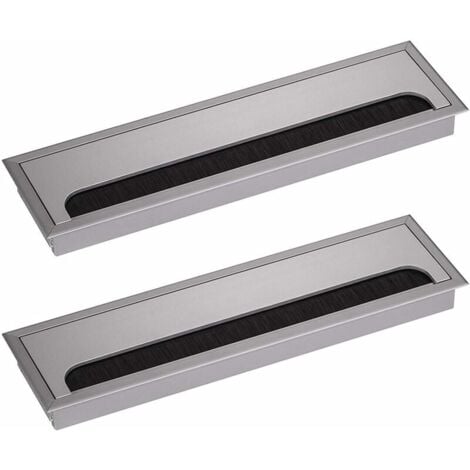 Pasacables rectangular de escritorio de 80 x 275 mm para mesa de ...