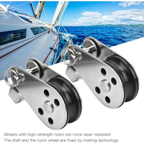 Juego de 2 poleas de nailon y acero inoxidable, pequeñas poleas de ...