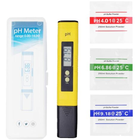 Medidor de pH digital con bolígrafo, comprobador de calidad del agua, medidor de pH digital LCD ...