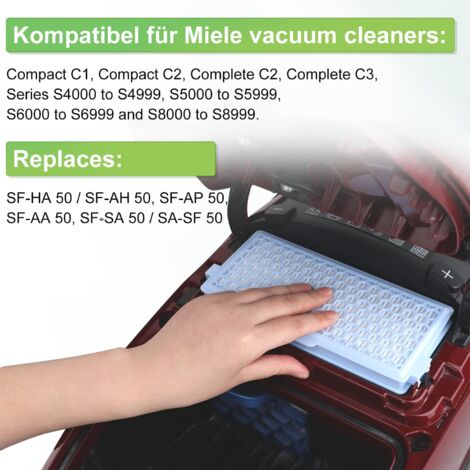 2 HEPA Active Airclean Plus 50 Filters für Miele, Filter kompatibel mit ...