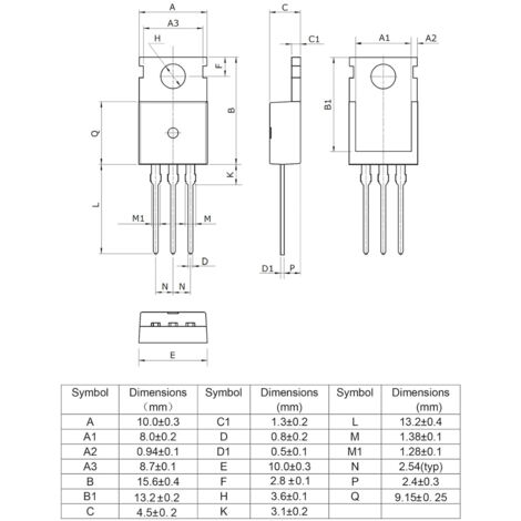 6 Pcs Transistoren 47 A 55 V IRLZ44NPBF N-Kanal-Gleichrichter 47 Ampere ...