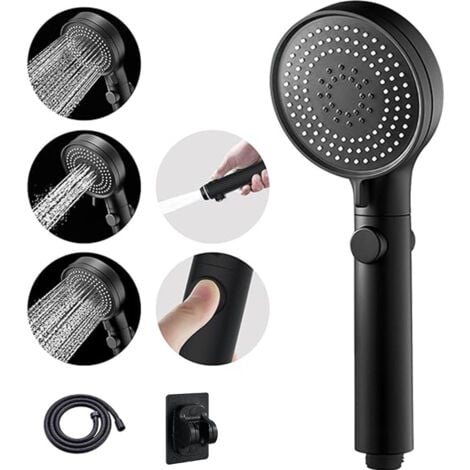 Duschkopf Druckerhöhend, Duschschlauch mit Duschkopf, Hochdruck Duschkopf mit Wasserstop, 3 ...