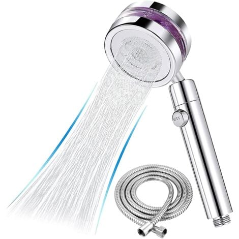Turbo Duschkopf, Premium Duschkopf Druckerhöhend mit Propeller 5 Strahlarten 360 °Drehbarer One ...