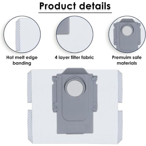 Ersatz-Staubsaugerbeutel, kompatibel mit Roborock S8+/ S8 Pro Ultra/ /Q8 Max Max+/ S7 MaxV Ultra ...
