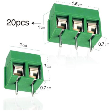 60 Stücke 5mm 2 Pin / 3 Pin PCB Mount Screw Terminal Block, Schraubklemme Steckverbinder für ...