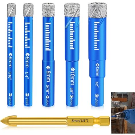 Diamantbohrer Set 5-12mm, Fliesenbohrer Glasbohrer Für Keramik Granit ...