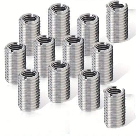 12 Stück Gewindeeinsatz M6 auf M8, Edelstahl Einschraubmuttern mit Einlassschlitz ...